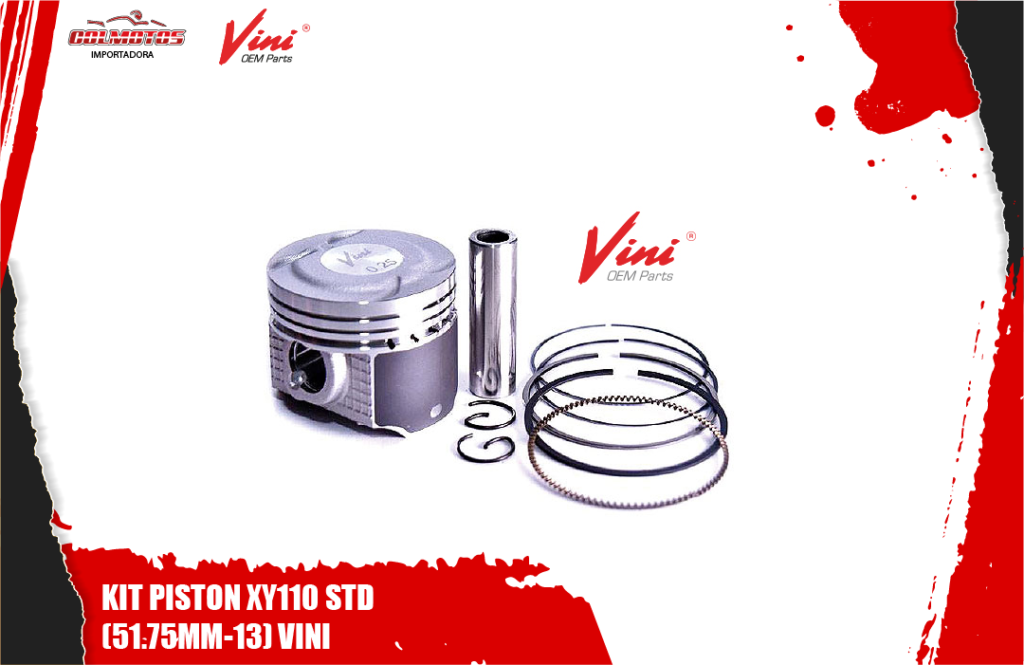 KIT PISTON XY110 STD (51.75mm-13) vini - importadoracolmotos.com